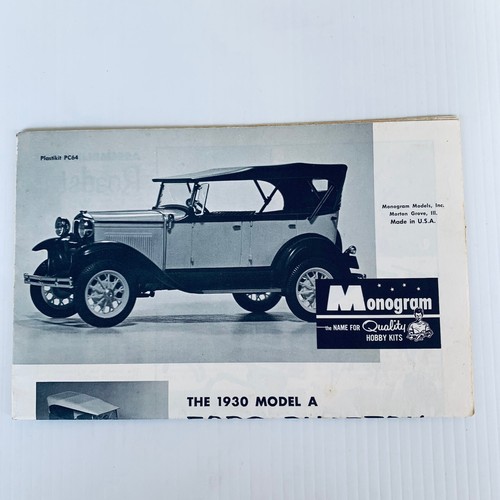 Monogram Models 1930 Ford Model A Phaeton Hobby Kit Instructions 1960s Era | eBay