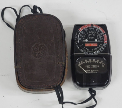 GE General Electric Exposure Light Meter 8DW 58Y1 / Leather Case Good ...