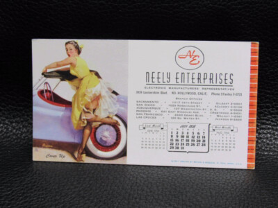 Pinup Girl Calendar Ink Blotter Elvgren Neely Enterprises July 1956 | eBay