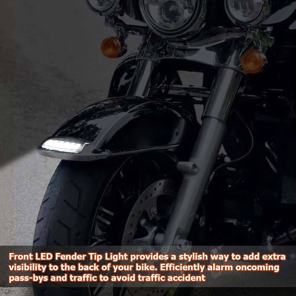 Front LED Fender Tip Light For Harley Electra Tri Glide Ultra Classic ...