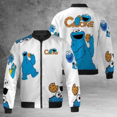 Cookie Monster The Muppet Printed Unisex Windproof Bomber Jacket | eBay