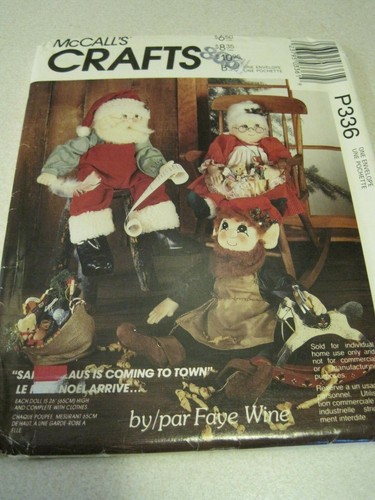 SANTA CLAUS IS COMING TO TOWN VTG SIMPLICITY P336 Sewing Pattern Faye ...