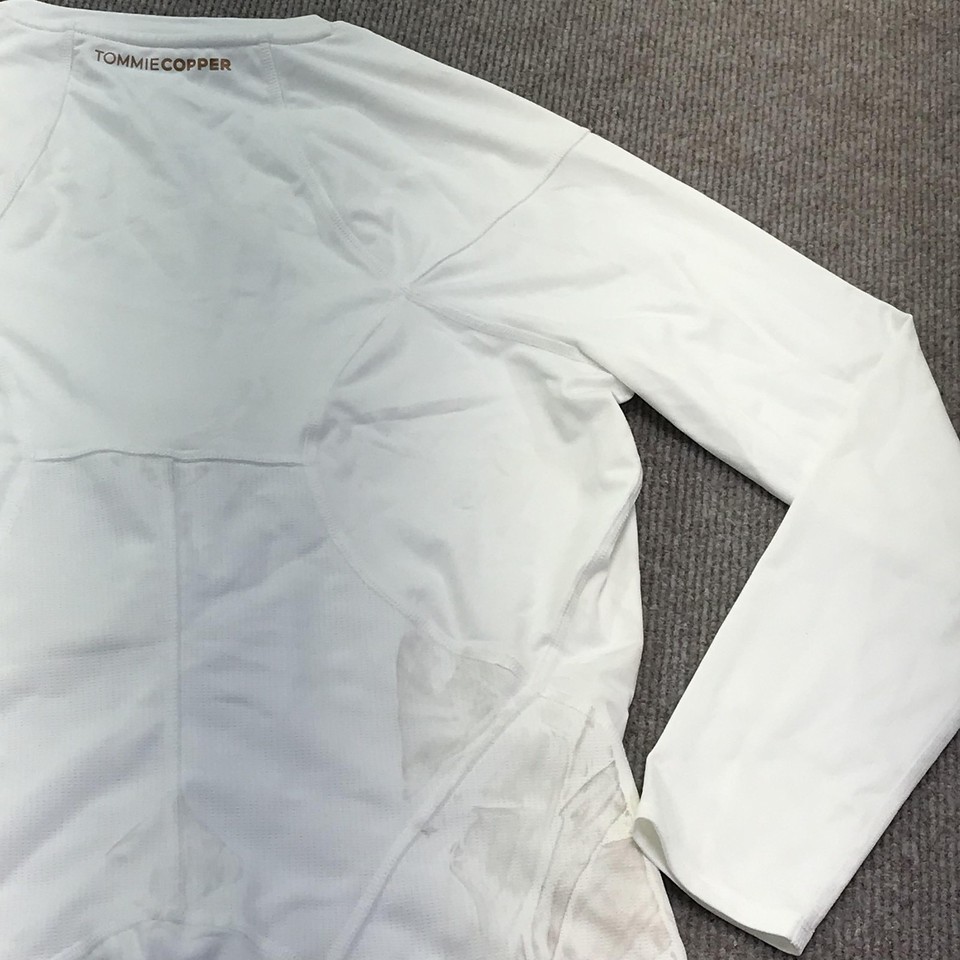 Tommie Copper Shirt Mens XL White Compression Zip Up Lower Back Support ...