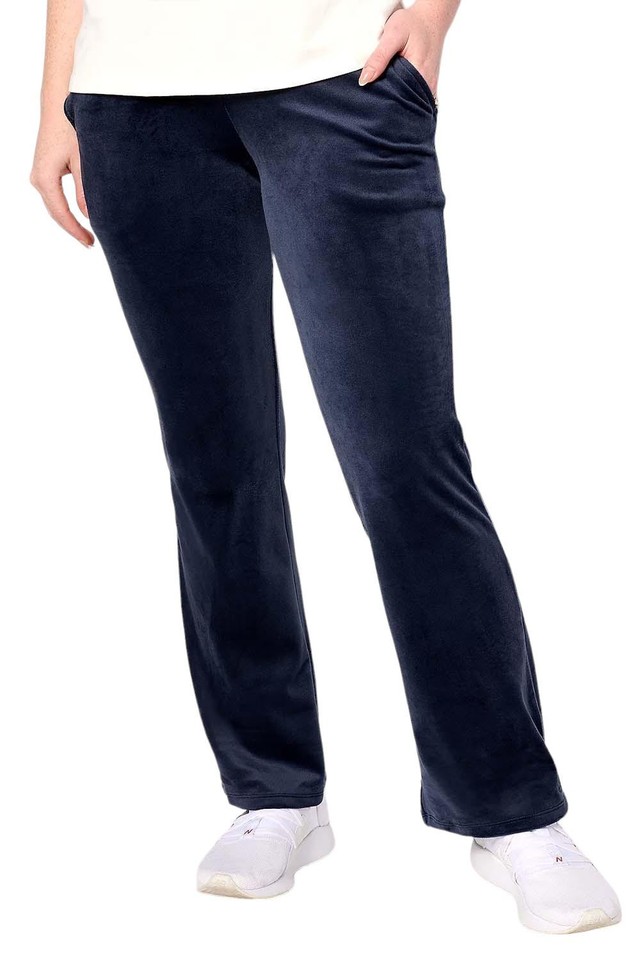 Cuddl Duds Double Plush Velour Boot Leg Pant Navy Blazer | eBay