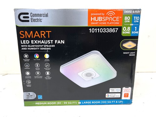 Commercial Electric 80/110 CFM Ceiling Mount Roomside Install Smart ...