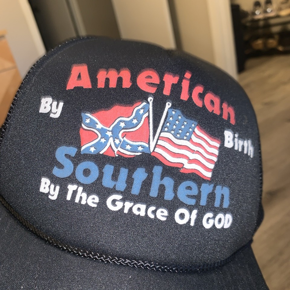 Vtg American By Birth Southern Grace Of God Snap Back Trucker Mesh Hat Stuckeys | eBay