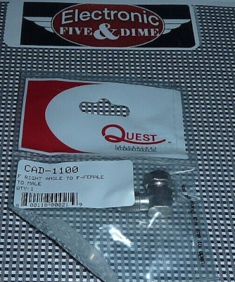 CAD-1100 QUEST F Intra-Adapter, 75 Ohm, Right Angle F, (M-F), Silver | eBay