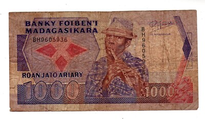 MADAGASCAR Billet 1000 Ariary ND 1988 - 1994 P72 MUSICIEN JOUE FLUTE | eBay