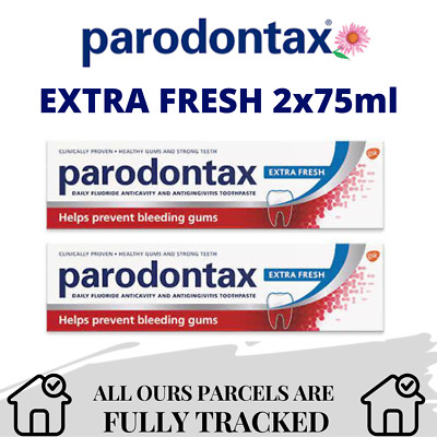 PARODONTAX Stop Bleeding Toothpaste 2x75ml Extra Fresh TOP OFFER UK ...