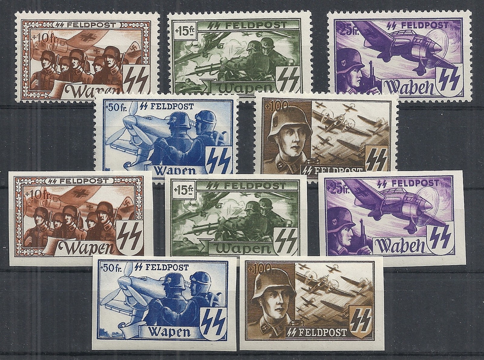 Flamish Legion stamps 1944 OBP E44-E48 perf+imperf MNH Scarce set! | eBay