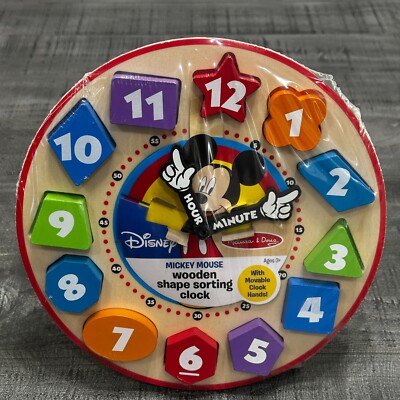 Melissa & Doug Disney Mickey Mouse Wooden Shape Sorting Clock Factory ...