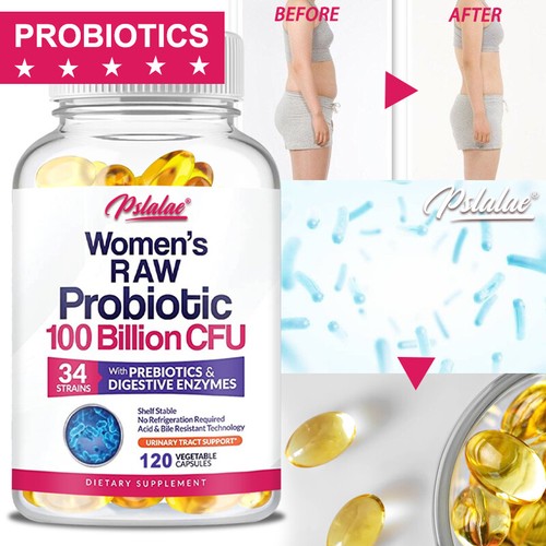 Women's RAW Probiotic 100 Billion CFU - Gut Health,Relieve Constipation ...