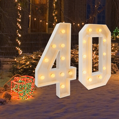 39" H 40 Birthday Number Lights Marquee Light up Numbers 40th Birthday ...
