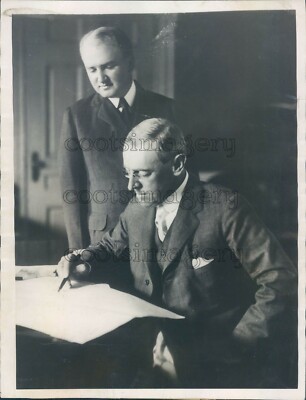 1924 Press Photo President Woodrow Wilson With Joseph Tumulty 1920s | eBay