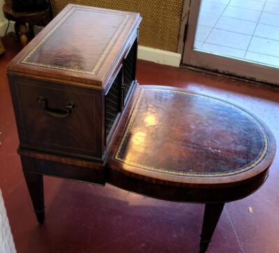 Beautiful Antique Weiman Neo-Classical Mahogany Leather Top End Table ...