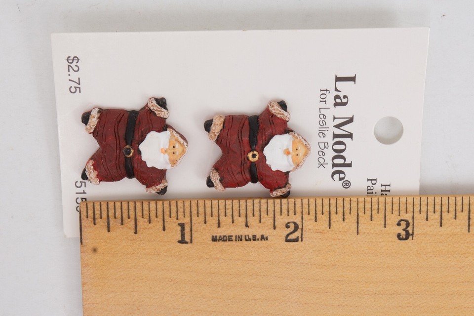 La Mode Santa Buttons 5159 Leslie Bock Christmas Holiday Craft NOS 4 ...