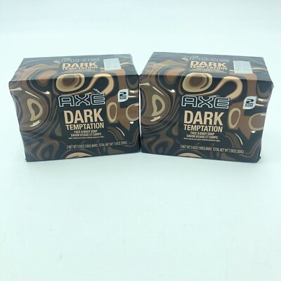 4 Bars (2/2pks) AXE Face & Body Soap Dark Temptation Chocolate scent | eBay