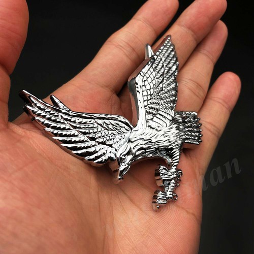 3D Chrome Metal Eagle Hawk Logo Car Trunk Rear Emblem Badge Decals ...