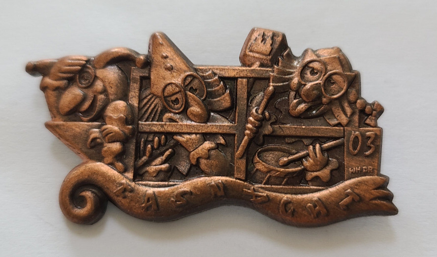 Bronze Metal Badge of the Basel Carnival, Switzerland… - Gem