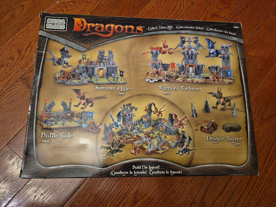 Vintage Mega Blocks Dragons 9881 Battle Gate 110 Piece Set Figures ...