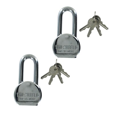 Pack of 2X Heavy Duty Master Lock Solid Steel Maximum Protection ...