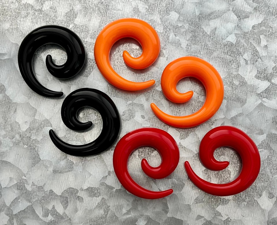 12pc Neon Spiral Taper Sets 00g, 0g, 2g, 4g, 6g, 8g Expanders ...