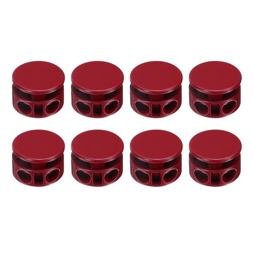 8Pcs Round Cord Locks, 4mm Metal Double Hole Spring Toggle Stopper, Red ...