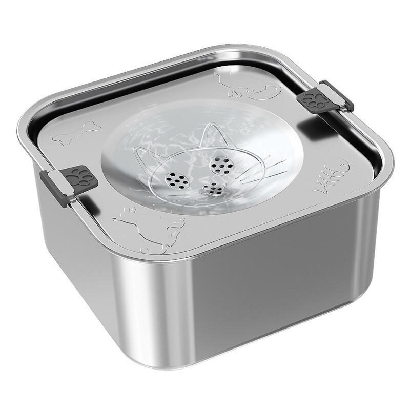 3L No-Spill Dog Water Bowl 304 Stainless Steel Anti Drip Dogs Drinking ...