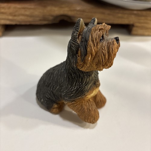 Sandicast Sculpture Yorkshire Terrier Pup Yorkie Sitting with one paw ...