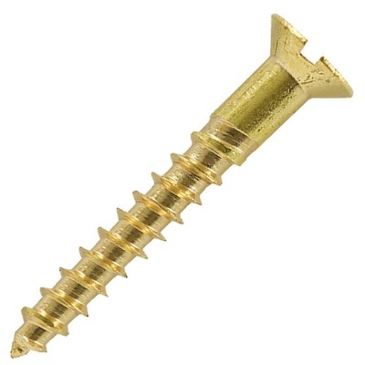 BRASS WOOD SCREWS COUNTERSUNK SLOTTED DIN97 SOLID SLOT No2 No4 No6 No8 ...