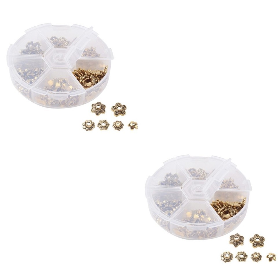 Set of 2 Spacer Beads Flower Caps for Jewelry Handmade Accessories DIY ...