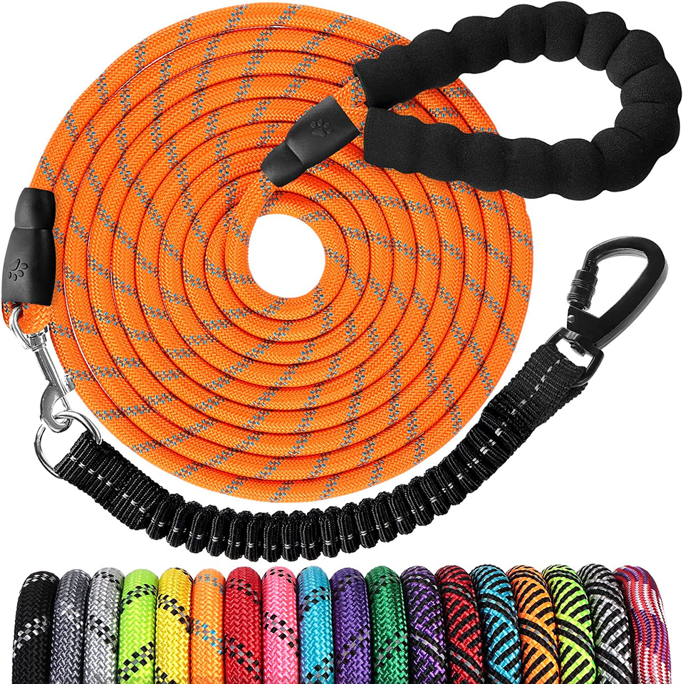 Long Dog Leash 15 FT: Heavy Duty Rope Leashes for Dogs Training with ...