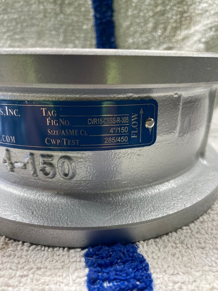 NIB 4" Champion Valves CVR15-CSSS-R-305 Class 150 Dual Plate Wafer ...