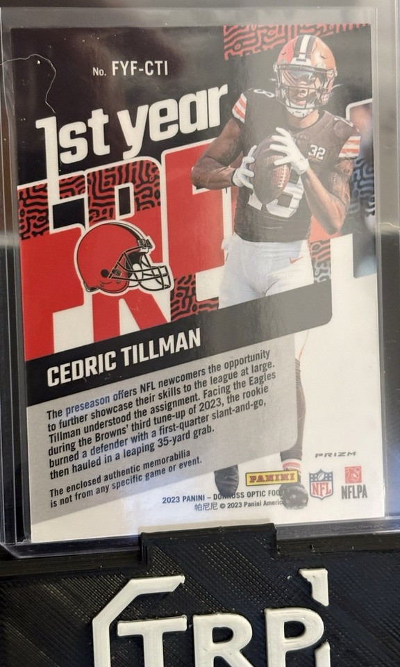 🔥 2023 Donruss Optic Cedric Tillman 1st Year Hyper Blue Patch Rookie RC ...