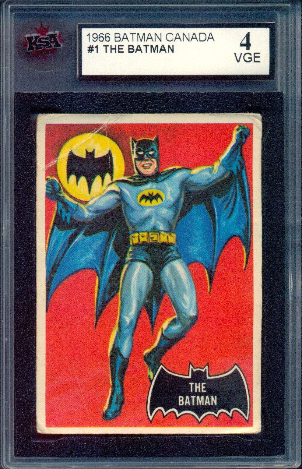 1966 Topps OPC Canada Black Bat Batman #1 THE BATMAN Rookie Card KSA 4 ...