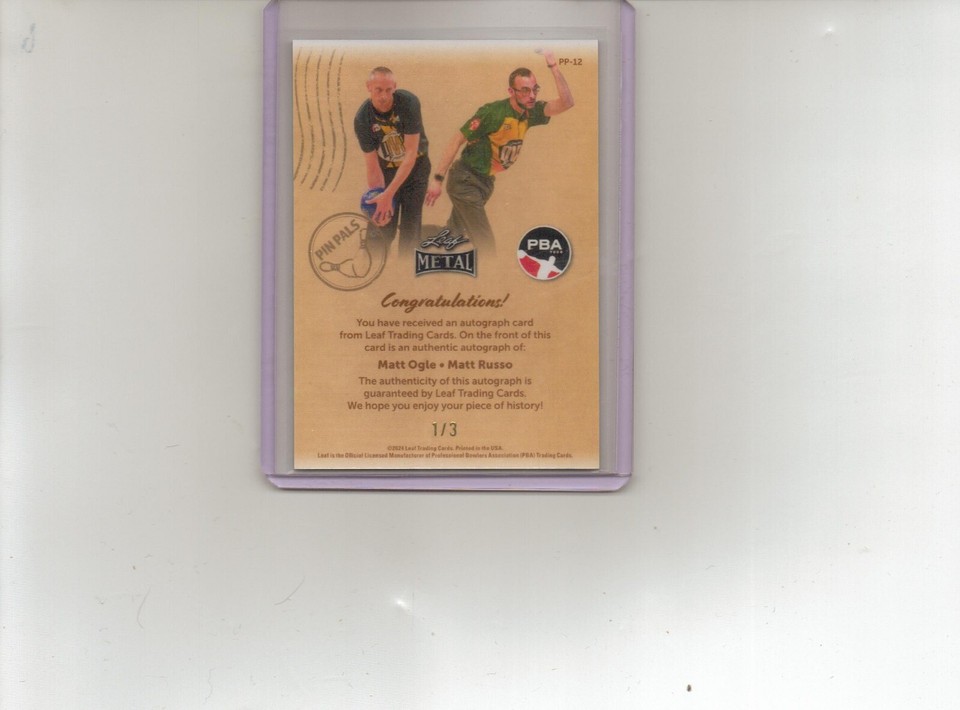 2024 Matt Ogle / Matt Russo Leaf Metal PBA PP Dual Autographed PBA Card ...