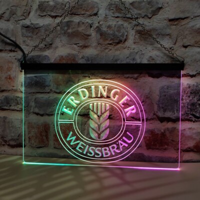 Erdinger Weissbrau Beer Bar LED Neon Light Sign Featuring Colorful ...