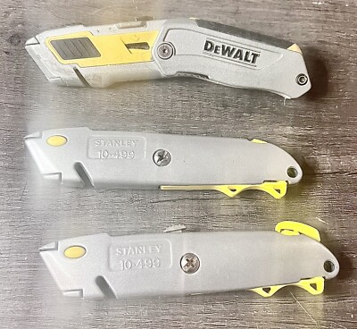Vintage! Stanley 10-499 Retractable Box Cutter Utility Knife & Dewalt ...