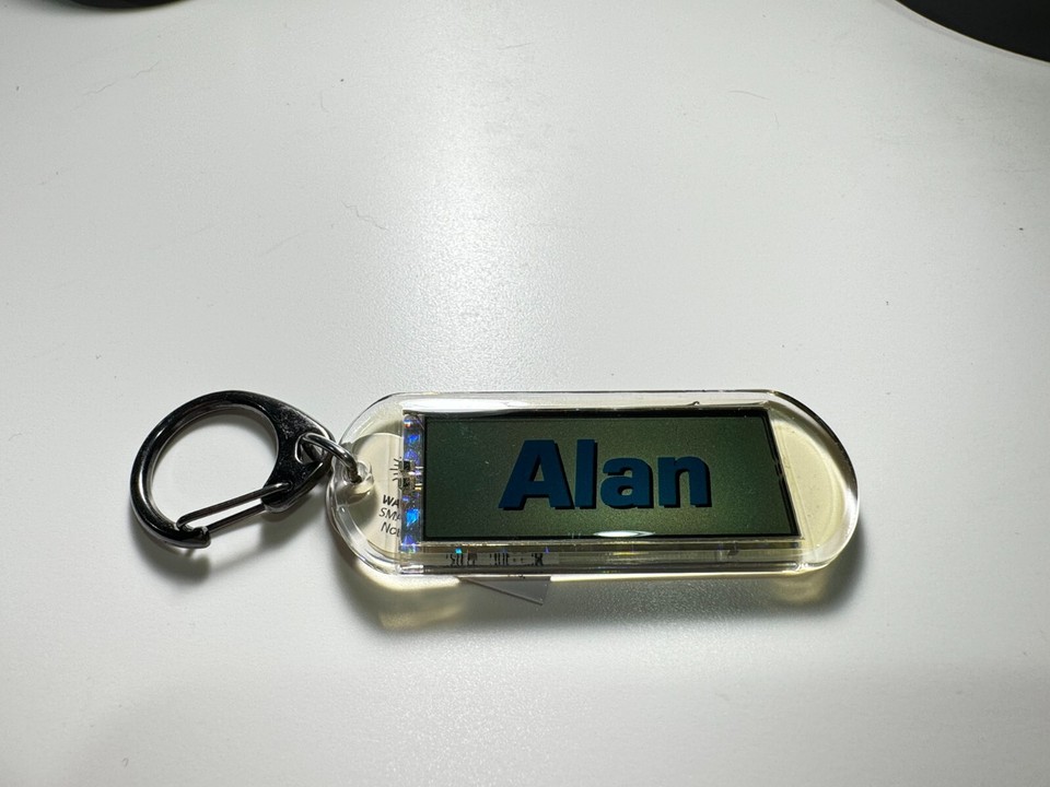 A, B, C Acrylic Blinking Solar Powered Key Chain 4.25” Long w/Snap Ring ...