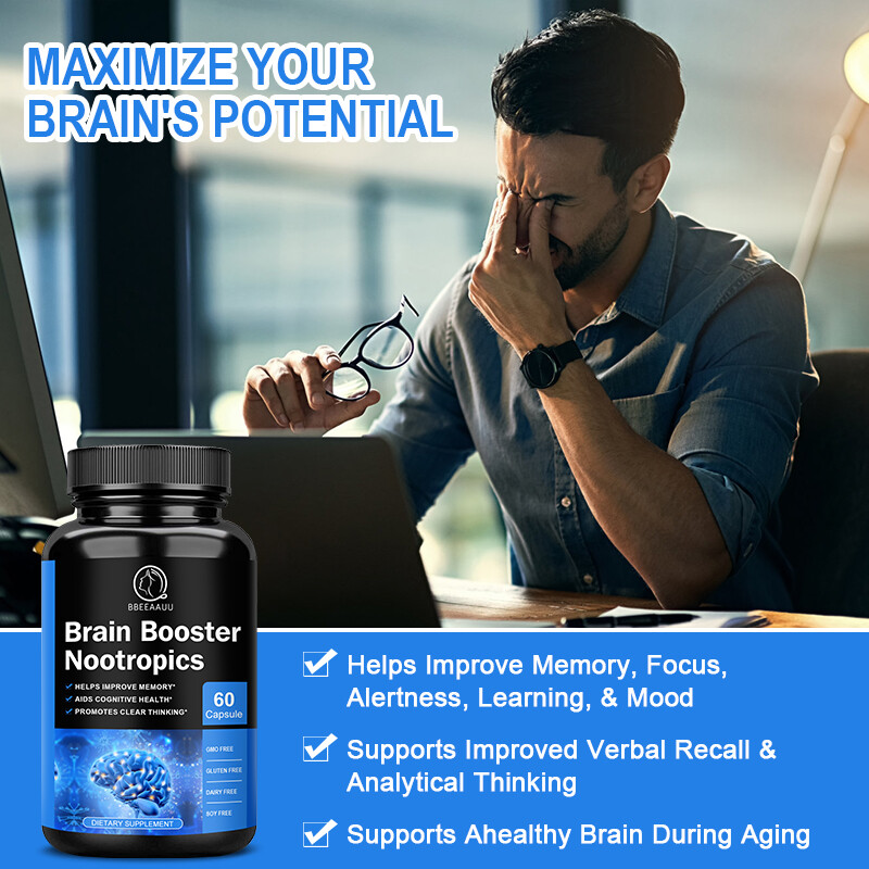 Brain Booster Nootropic Supplement Support Focus Energy Memory ...