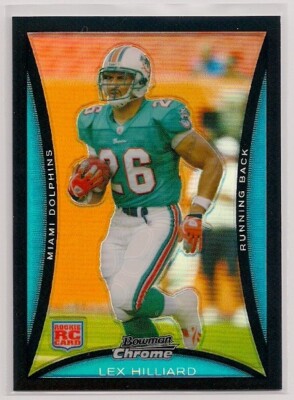 2008 LEX HILLIARD BC REFRACTOR ROOKIE 058/500 MIAMI DOLPHINS MONTANA ...