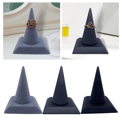 Ring Stand Cone Shape PU Velvet Fashion Display Storage Showcase ...