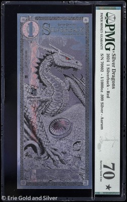 2024 Silver Dragons Silverback 1/1000 oz Silver Note PMG 70 Star Dragon ...