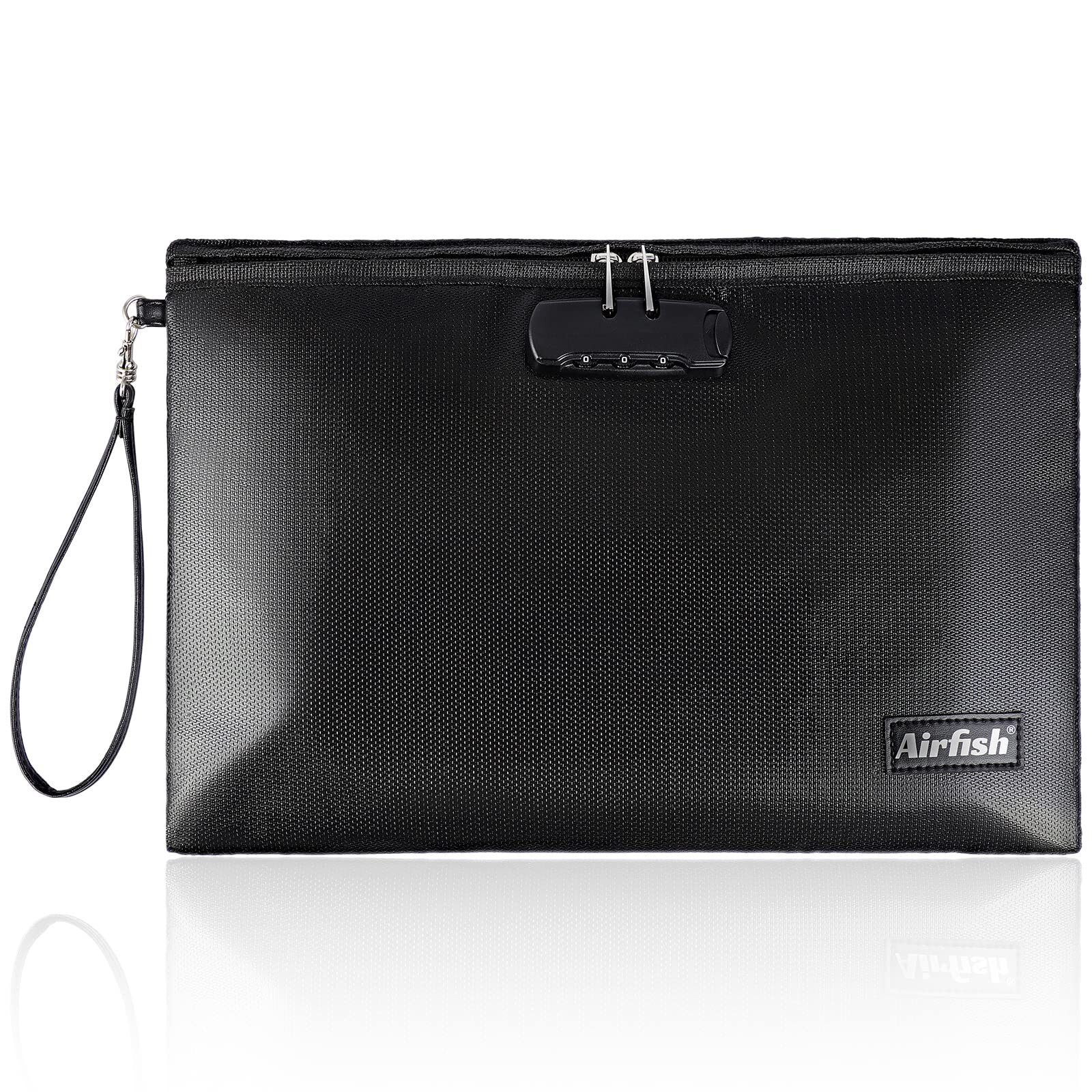 Fireproof Document Bag Waterproof Money Bag with Zipper and Lock for ...