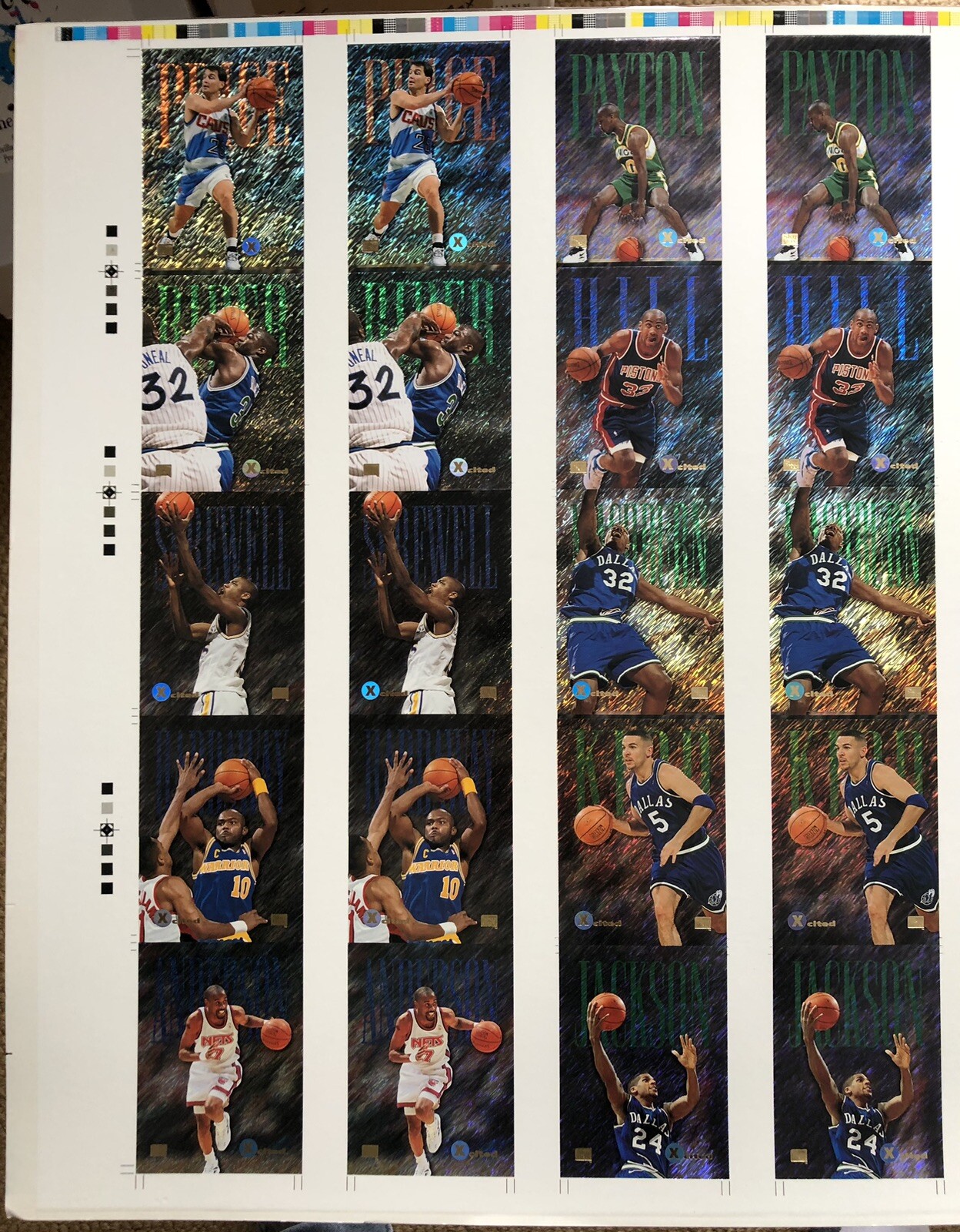 1994-95 Skybox Emotion Uncut Sheet with Inserts - Gem Mint Shaq ...