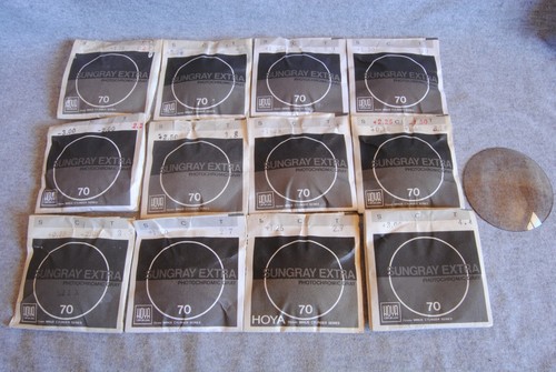 12 hoya glass vintage eyeglass lens blanks uncut nos photogrey 70mm | eBay