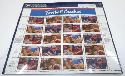 USPS 1996 Legendary Football Coaches Full Sheet 32 Cent Stamps Set of ...
