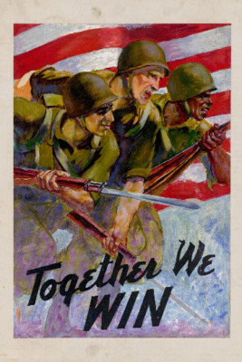World War II Vintage Poster Reprint "Together We WIN" WW2 WWII FREE ...