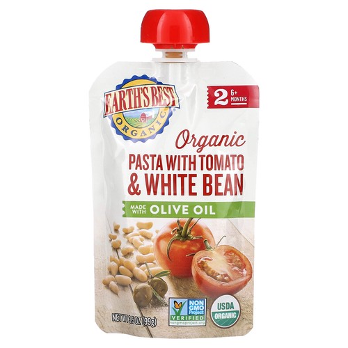 Organic Pasta with Tomato & White Bean, 6+ Months, 3.5 oz (99 g ...