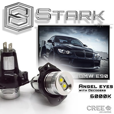 BMW Angel Eyes E90 E91 3 Series High Power LED Lights Ring Bulbs White ...